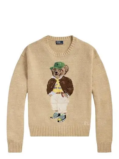 Polo Ralph Lauren Cotton Bear Crew Neck Pullover - Tan