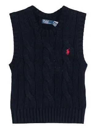 Polo Ralph Lauren Sleeveless Cable-knit Sweater - Hunter Navy Blue