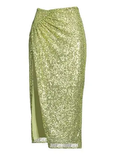 Pinko Midi Skirt With Sequins - Green