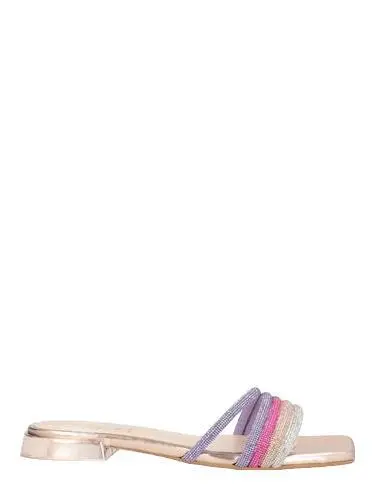 GAËLLE PARIS Textile Fiber Sandals - Rose Gold