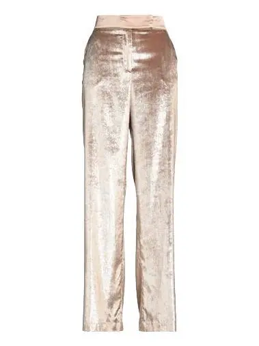 Peserico Straight-leg Pants With Velvet And Metallic Detailing - Beige