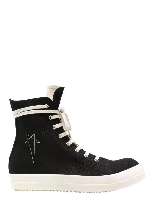 Rick Owens Star-embroidered High-top Sneakers - Black