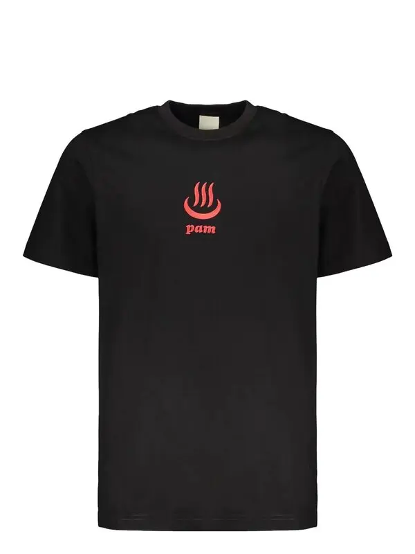 PERKS AND MINI Crew-neck Logo-embroidered T-shirt - Black