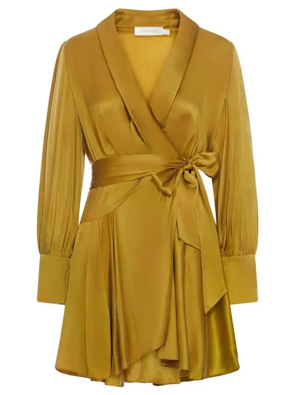 Zimmermann Wrap Ruffled Midi Dress - Yellow