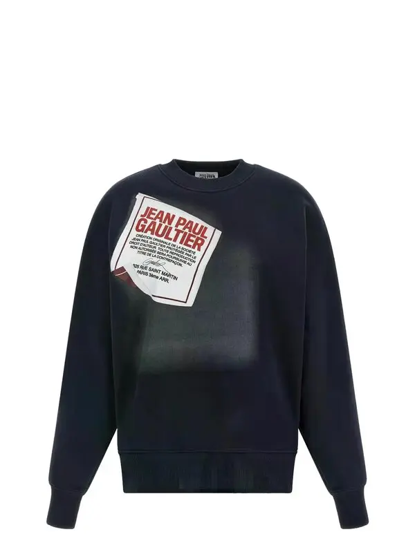 Jean Paul Gaultier Label-print Cotton Sweatshirt - Blue
