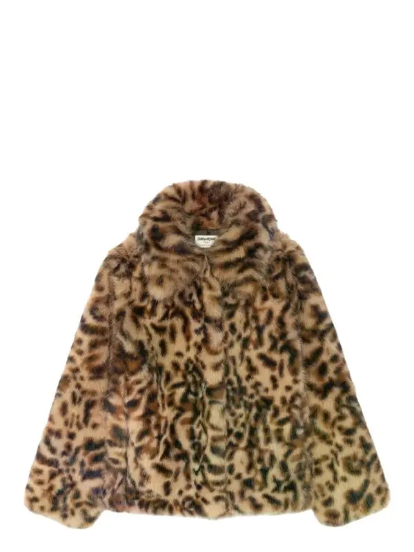 Zadig&Voltaire Leopard-print Faux-fur Coat - Brown