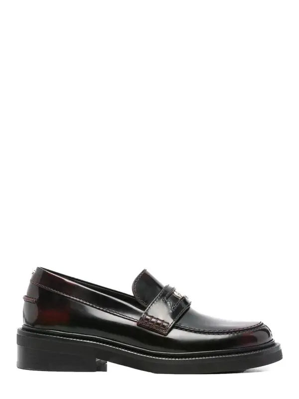 Maje Leather Clover-medallion Loafers - Red