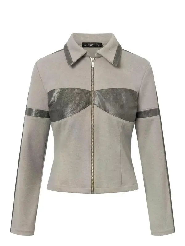 ELENA VELEZ Racer Zip-front Jacket - Grey
