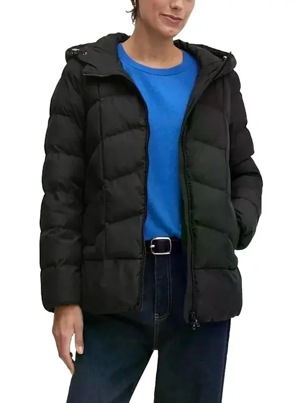 Geox Hooded Chevron-quilted Puffer Jacket - Black