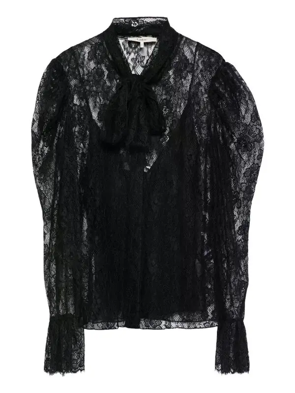 Chloé Floral-lace Blouse - Black