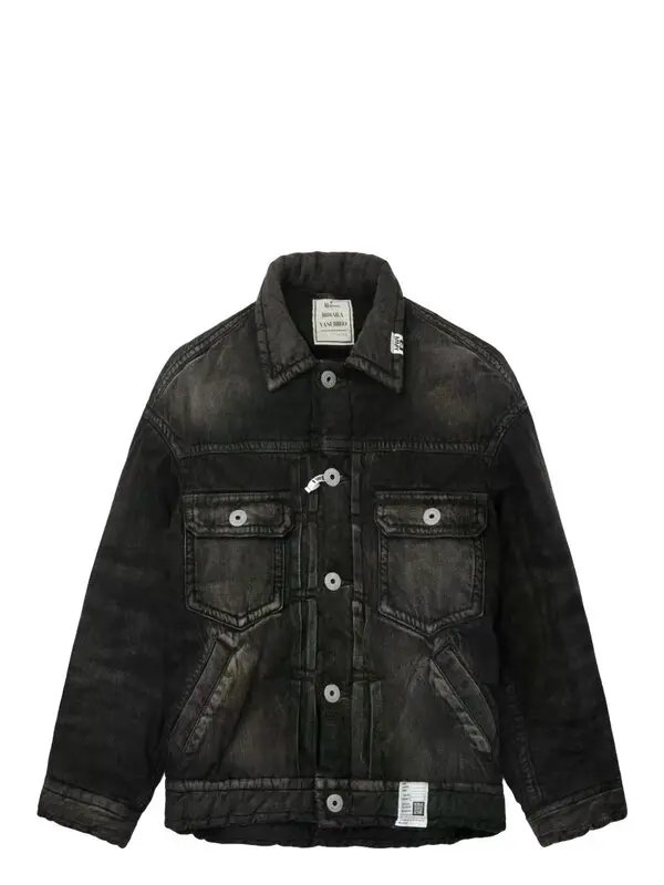 Mihara Yasuhiro Button-fastening Padded Denim Jacket - Black