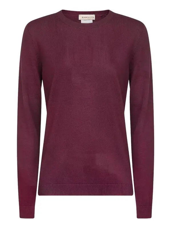 BLANCA VITA Crew-neck Sweater - Purple