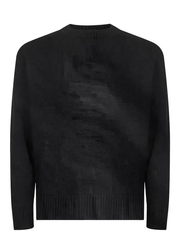 D4.0 Ribbed Crew Neck Sweater - Black
