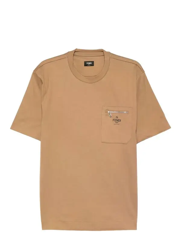Fendi Zip-pocket T-shirt - Brown