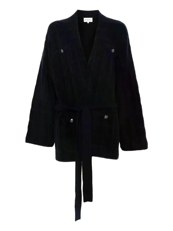 Eric Bompard Jacquard Belted Jacket - Blue