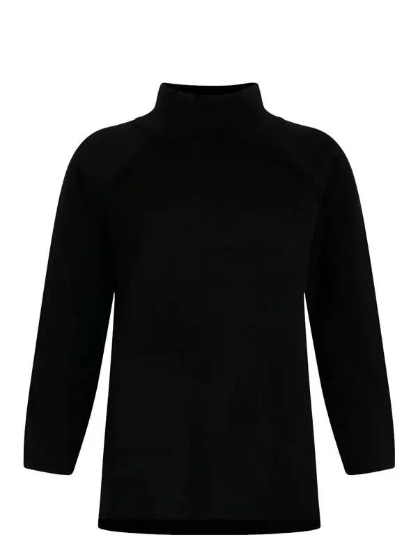 GRAN SASSO High-neck Side-split Sweater - Black