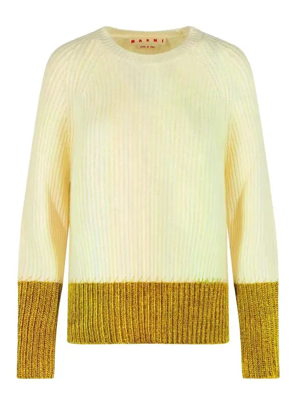 Marni Ribbed Contrast-hem Sweater - Neutrals