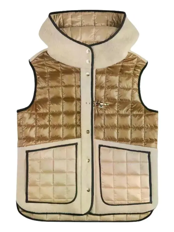 FAY Quilted Hooded Vest - Neutrals
