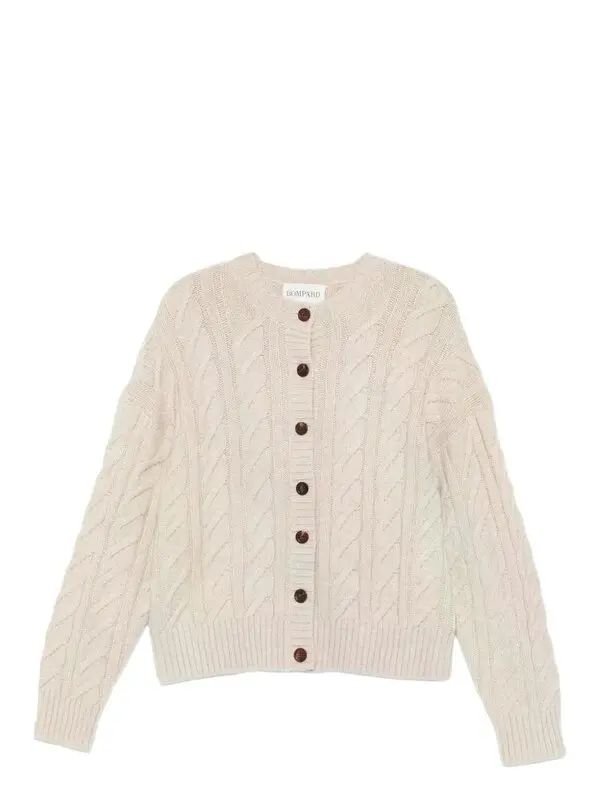 Eric Bompard Cable-knit Crew-neck Cardigan - Neutrals