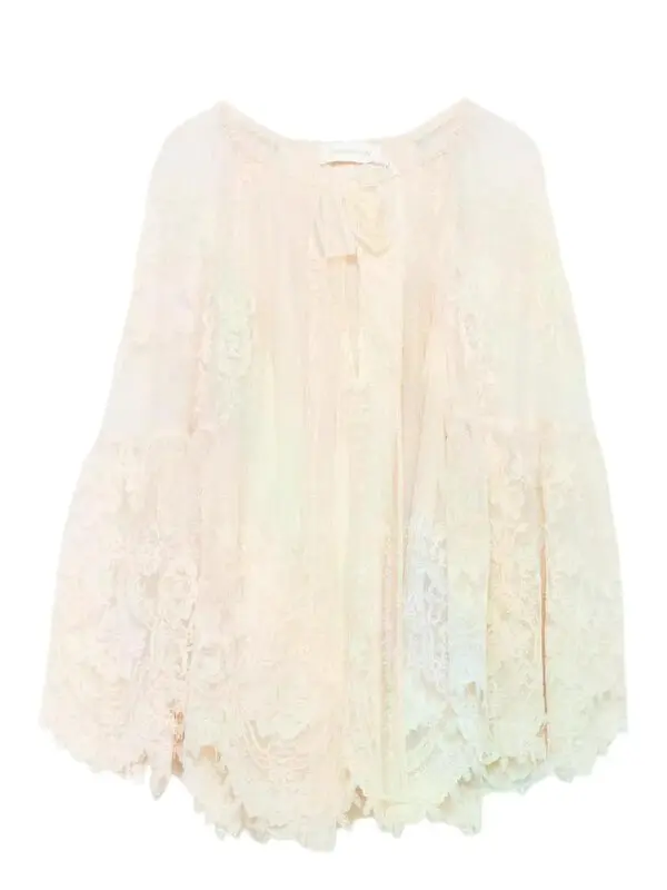 Zimmermann Lace-trimmed Blouse - Neutrals