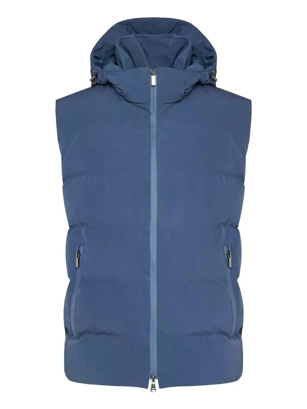 Paul & Shark Quilted Gilet With Hood - Blue