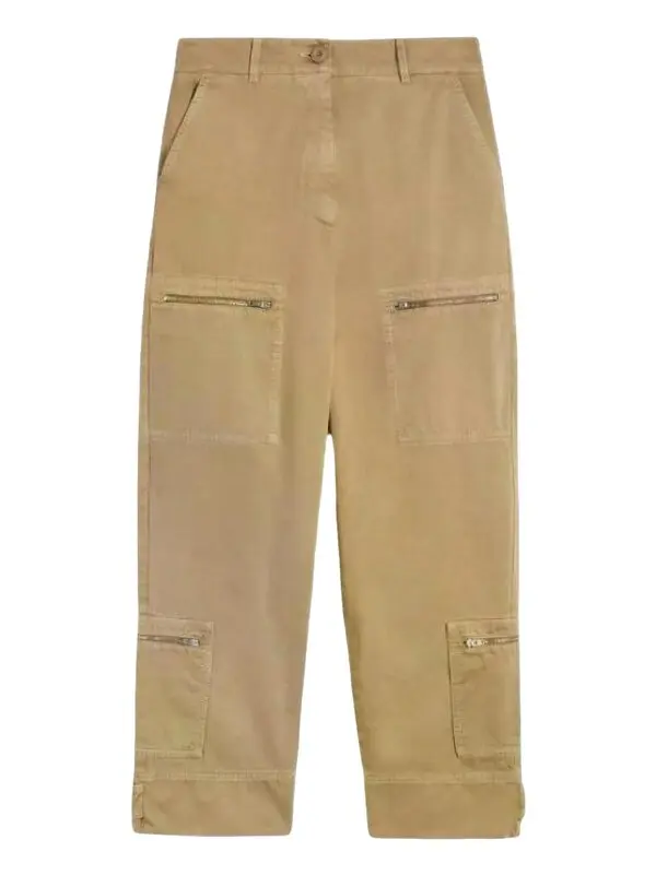 Max Mara Zip-pocket Cotton Trousers - Neutrals
