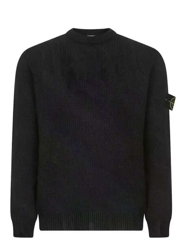 Stone Island Ribbed Crewneck Sweater - Black