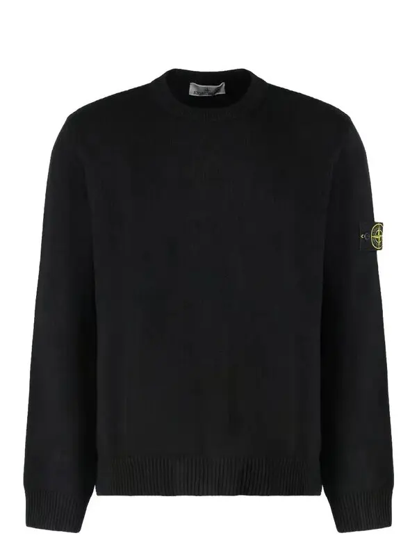 Stone Island Ribbed Crew-neck Sweater - Black
