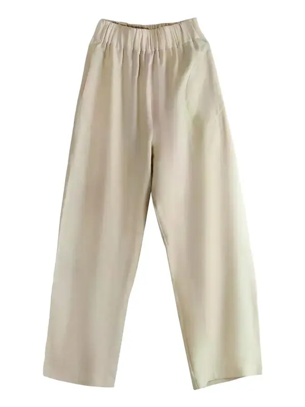 CORTANA Elasticated-waistband Pallazo Pants - Neutrals
