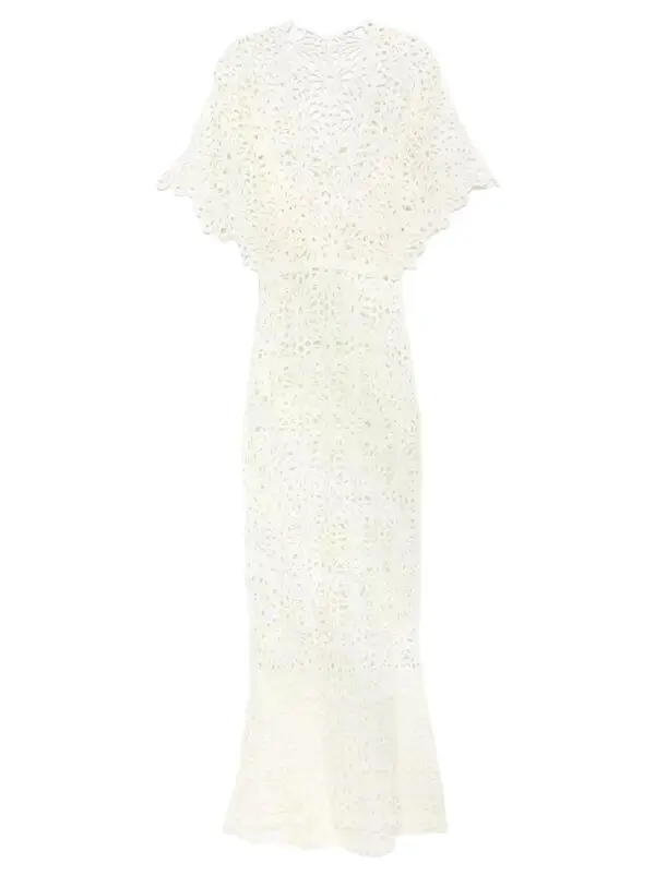 Norma Kamali Obie Floral-lace Maxi Dress - Neutrals