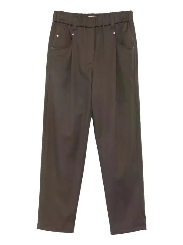 Brunello Cucinelli Pleated-front Five-pocket Trousers - Brown