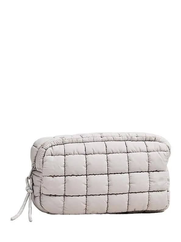 URBAN EXPRESSIONS Quilted Puffer Pouch - Light Grey