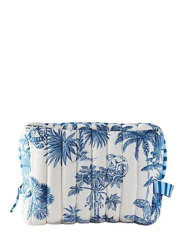 PRINTFRESH Quilted Pouch - Tropical Toile - Cloud