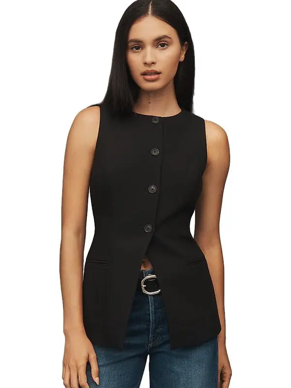 ALIGNE Leo Long Waistcoat Top - Black