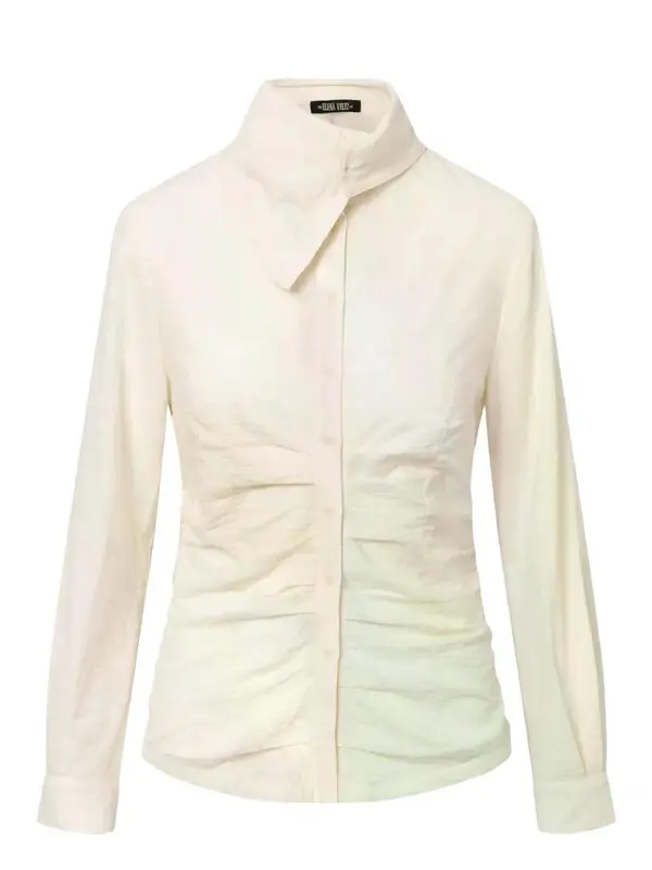 ELENA VELEZ Gathered Button-up Shirt - Neutrals