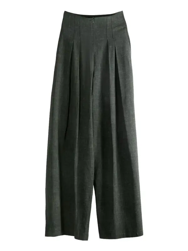 CORTANA Tiempo Pleated Palazzo Pants - Green