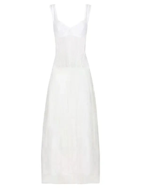 Dolce & Gabbana Corset-detailing Tulle Midi Dress - White