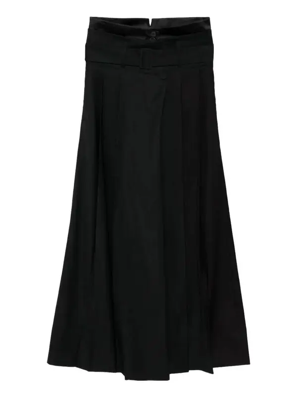 Gaze De Lin Layered Pleated Trousers - Black