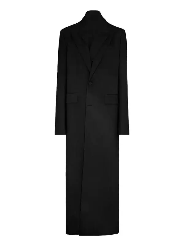 Jean Paul Gaultier Single-breasted Longline Coat - Black
