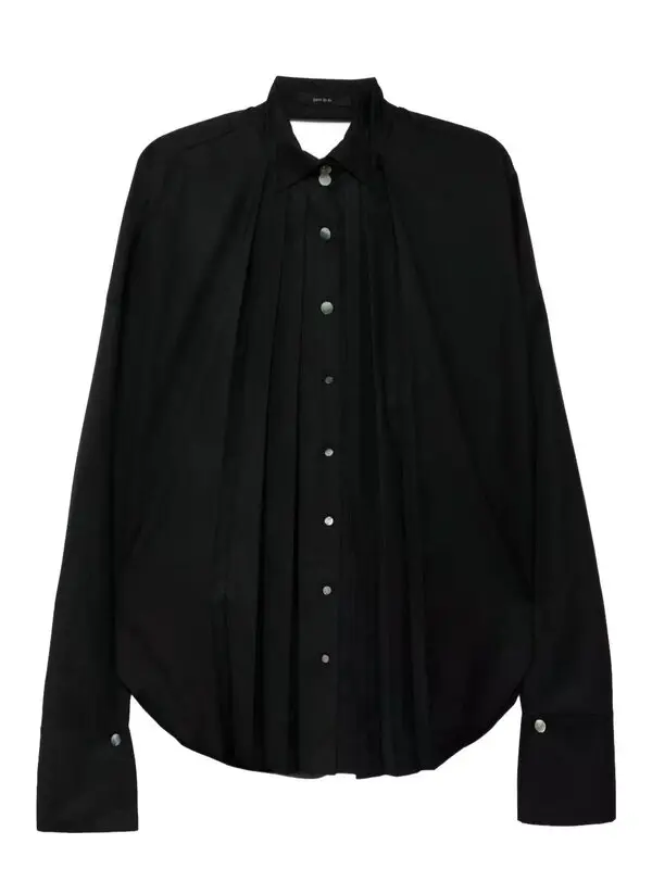Gaze De Lin Pleated Open-back Shirt - Black