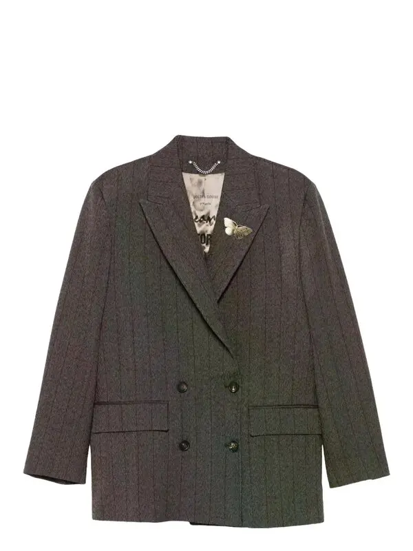 GOLDEN GOOSE Pinstripe Double-breasted Blazer - Brown