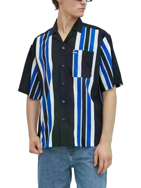 Hugo Striped Short-sleeve Shirt - Black