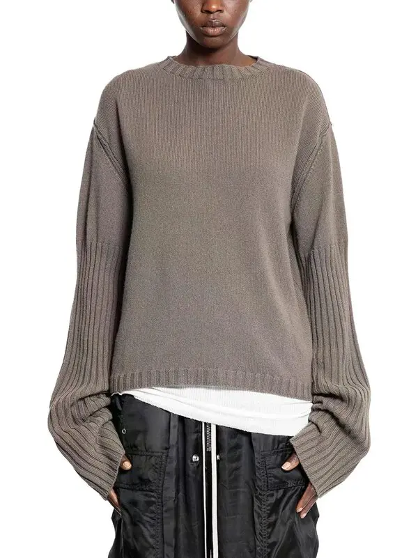 Rick Owens Ribbed-detail Jumper - Brown