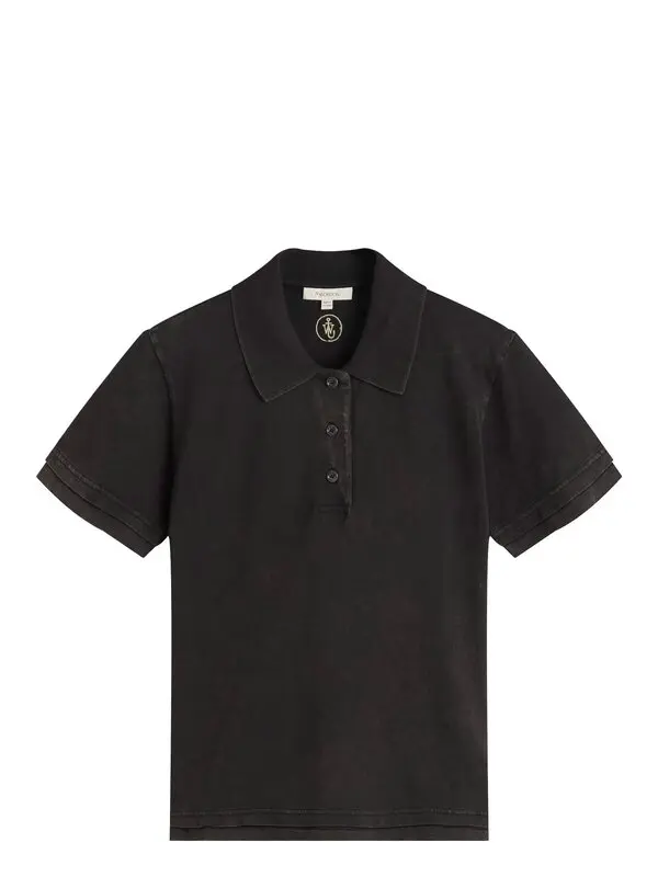 JW Anderson Layered Short Sleeve Polo Top - Black