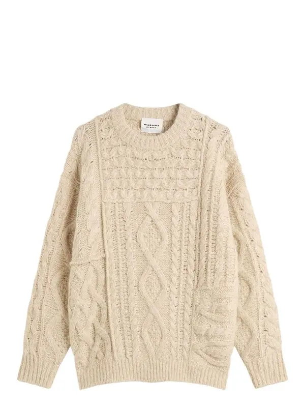 Isabel Marant Deotille Cable Knit Sweater - Beige