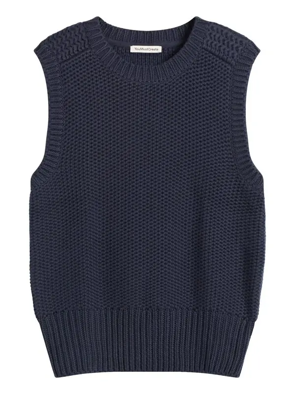 You Must Create Coda Knitted Vest - Navy