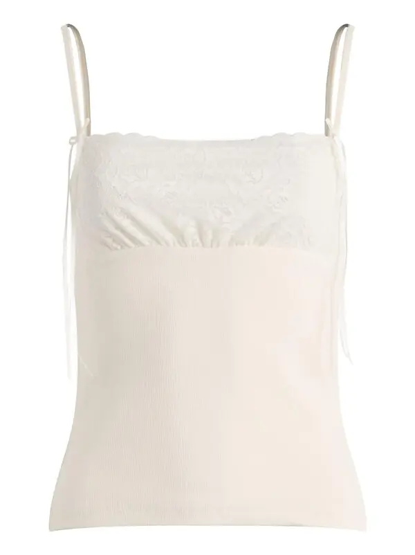 FRUITY BOOTY Meringue Lace Tank - Cream