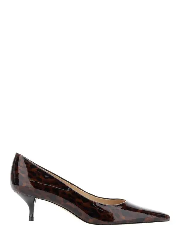 STUART WEITZMAN Leopard Motif Leather Pumps - Brown