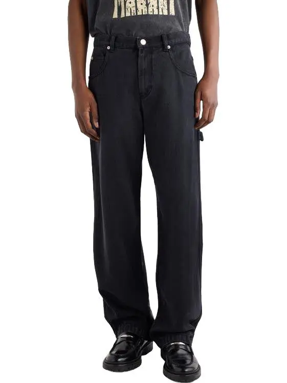 Isabel Marant Lyocell & Cotton Twill Carpenter Pants - Faded Black