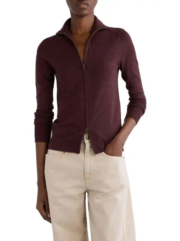 Isabel Marant Cecile Full Zip Cardigan - Burgundy